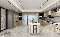 China U-Shaped Stainless Steel Kitchen Cabinet with Arched Island for sale