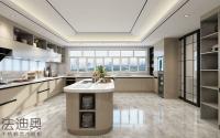 China U-Shaped Stainless Steel Kitchen Cabinet with Arched Island for sale