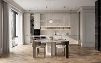China European Kitchen Cabinets Minimalist Line Aesthetics With Ample Storage for sale