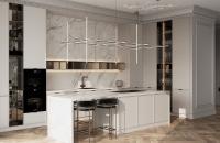 China European Kitchen Cabinets Minimalist Line Aesthetics With Ample Storage for sale