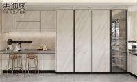 China U-Shaped White Stainless Steel Kitchen Cabinets with Sintered Stone for sale