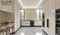 China U-Shaped White Stainless Steel Kitchen Cabinets with Sintered Stone for sale