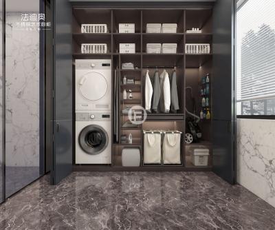 China Crystal Ink Grey Stainless Steel Laundry Cabinet with Sliding Doors for sale