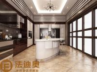 China Modern Kitchen Cabinet Dark Wood Elegance With A Butterfly Island Design for sale