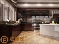 China Modern Kitchen Cabinet Dark Wood Elegance With A Butterfly Island Design for sale