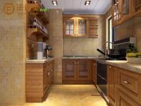 China Wood Grain Stainless Steel Kitchen Cabinets with Glass Doors for sale