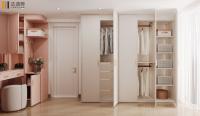 China Modern Wardrobe Blush Pink And Ivory With Custom Stainless Steel Design for sale