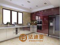 China U-Shaped Stainless Steel Kitchen Cabinet with Crystal Wood Grain for sale