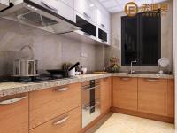 China U-Shape Wood Grain Stainless Steel Kitchen Cabinets for sale