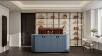 China White Glass Walk-In Closet with Intelligent Island for sale