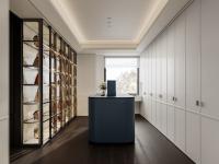 China White Glass Walk-In Closet with Intelligent Island for sale