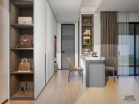 China Starry Grey Stainless Steel Wardrobe With Integrated Dressing Table for sale