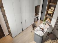 China Starry Grey Stainless Steel Wardrobe With Integrated Dressing Table for sale