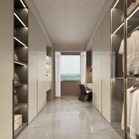 China White Apricot Finish Stainless Steel Walk-In Closet With Dual-Line Design for sale