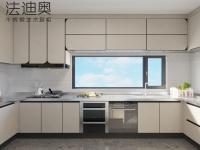 China U-Shaped Stainless Steel Kitchen Cabinets with Arc Doors for sale