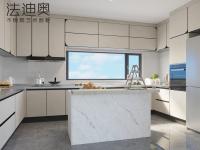 China U-Shaped Stainless Steel Kitchen Cabinets with Arc Doors for sale