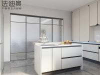 China U-Shaped Stainless Steel Kitchen Cabinets with Arc Doors for sale