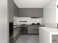 China Brown Color Stainless Steel L-Shaped Kitchen Cabinets With Full-Height Design for sale