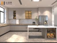 China U-Shaped Stainless Steel Kitchen Cabinet with Wine Display for sale