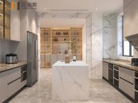 China U-Shaped Stainless Steel Kitchen Cabinet with Wine Display for sale