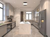 China U-Shaped Stainless Steel Kitchen Cabinet with Wine Display for sale