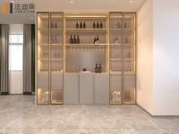 China U-Shaped Stainless Steel Kitchen Cabinet with Wine Display for sale