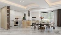 China Wood Grain White U-Shape Stainless Steel Kitchen Cabinets for sale