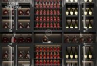 China Stainless Steel Wine Cabinet With Black Glass Doors And Corner Storage for sale