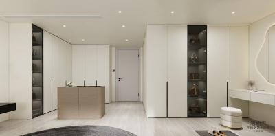 China White Stainless Steel Walk-In Closet with Wood Grain Island for sale
