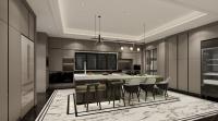 China Fadior U-Shaped Luxury Stainless Steel Kitchen With Striking Island for sale