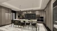 China Fadior U-Shaped Luxury Stainless Steel Kitchen With Striking Island for sale