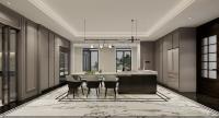 China Fadior U-Shaped Luxury Stainless Steel Kitchen With Striking Island for sale