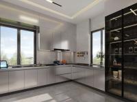 China U-Shaped Original Stainless Steel Kitchen Cabinet With Wine Storage Island for sale