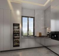 China U-Shaped Original Stainless Steel Kitchen Cabinet With Wine Storage Island for sale
