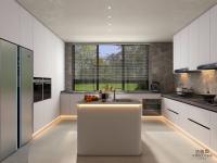 China Modern Kitchen Cabinet Fadior S U-Shaped Ultra-Modern Stainless Steel Kitchen For Contemporary Living Durable Functional And Elegant for sale