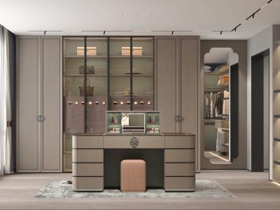 China Walk-In Closet Stainless Steel New Chinese Style with Glass Panels for sale