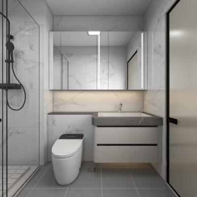 China Modern Luxury Stainless Steel Vanity Space Saving Smart Design Seamless Integration for sale