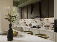 China French Duotone White Black Stainless Steel Kitchen Cabinets for sale