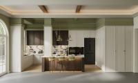 China French Duotone White Black Stainless Steel Kitchen Cabinets for sale