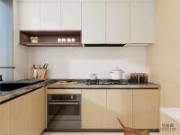 China Nordic White Oak Stainless Steel Kitchen Cabinets U-Shaped Layout for sale
