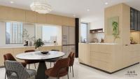 China Nordic White Oak Stainless Steel Kitchen Cabinets U-Shaped Layout for sale