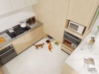 China Nordic White Oak Stainless Steel Kitchen Cabinets U-Shaped Layout for sale