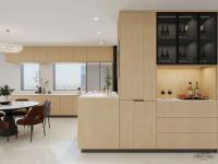 China Nordic White Oak Stainless Steel Kitchen Cabinets U-Shaped Layout for sale
