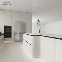 China White Stainless Steel Kitchen Cabinets with Integrated Appliances for sale