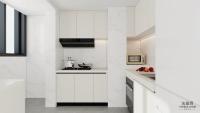 China Custom White Stainless Steel Kitchen Cabinets with Modern Layout for sale