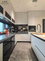 China White Matte Stainless Steel Kitchen Cabinets with Integrated Appliances for sale