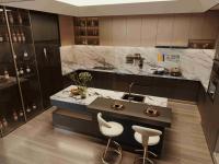 China Champagne Gold Stainless Steel Kitchen Cabinets with Wine Storage for sale