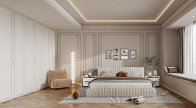 China Soft Beige French Stainless Steel Wardrobe with Light Wood for sale