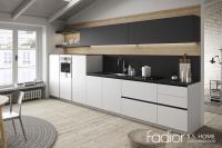 China White & Light Wood Minimalist Stainless Steel Kitchen Cabinets For Modern Homes for sale