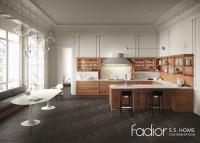 China Warm Sand & Floating Oak Minimalist Smart Stainless Steel Kitchen for sale